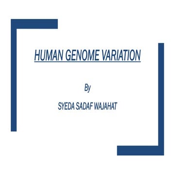 Human genome variation | PDF