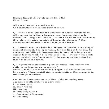Human Growth & Development HHG4MFinal ExamAll questions ca.docx