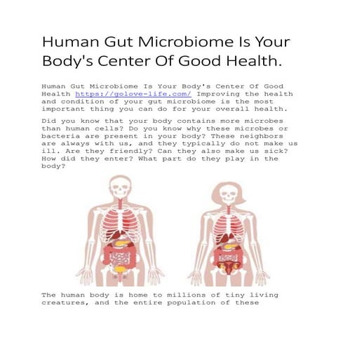 Human Gut Microbiome Is Your Body's Center Of Good Health