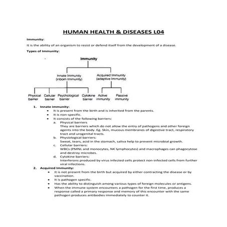 Human health & diseases L04 | PDF | Infectious Diseases | Diseases and ...