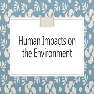 Human impacts | PPT
