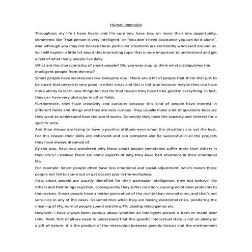 Human ingenuity | PDF