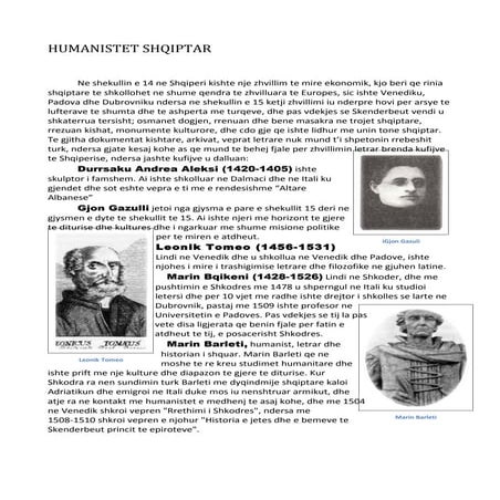 Humanistet shqiptar | DOC