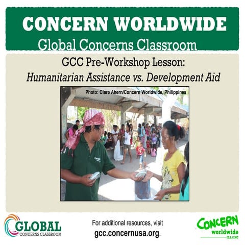 GCC Workshop- Humanitarian assistance vs. development aid | PPT