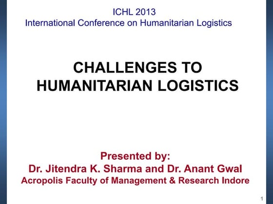 Humanitarian logistics | PPT