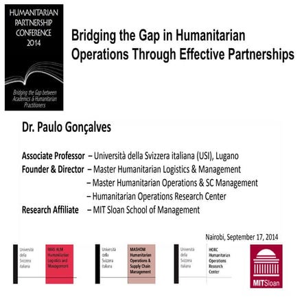 Bridging the Gap in Humanitarian Operations Through Effective ...