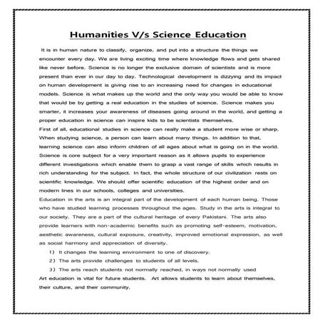 Humanities and science | DOCX