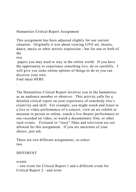 How to write a theater report | PDF