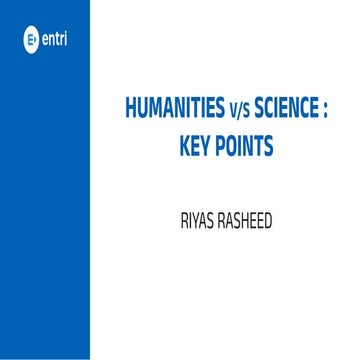 Humanities vs Science Key Points 1 for HSA English | PDF
