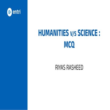 Humanities vs Science MCQ questions for HSA English | PDF