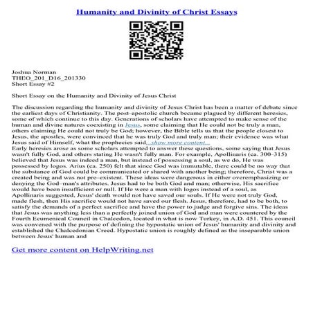 Humanity And Divinity Of Christ Essays | PDF | Christianity | Religion ...