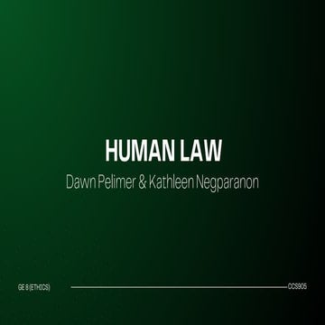 Human Law of Ethics: Two Types of Human Law | PPT
