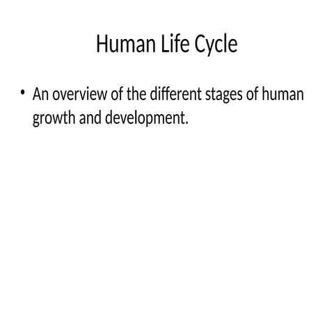 The human life cycle | PPT