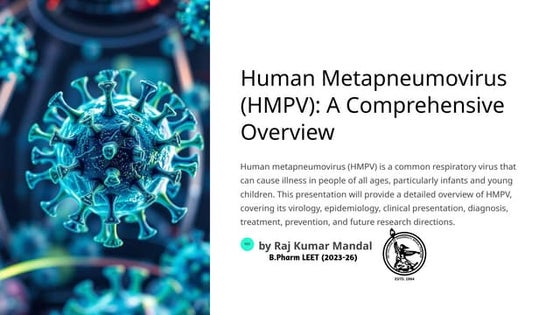 Epidemiology of human Meta PneumoVirus - hMPV | PDF