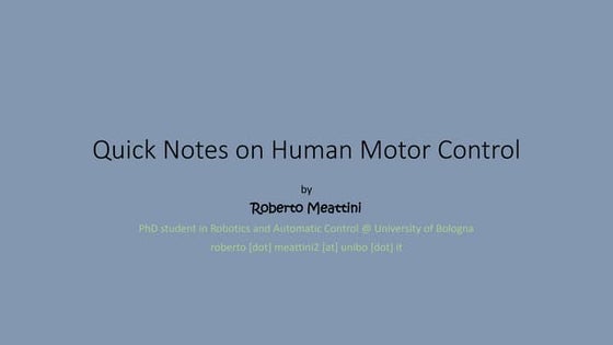 Motor control and_learning | PPT