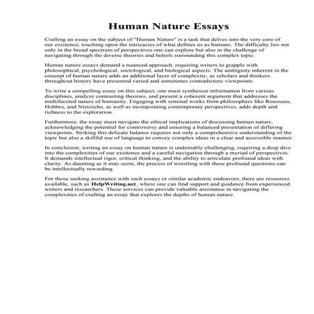 Human Nature Essays.pdf