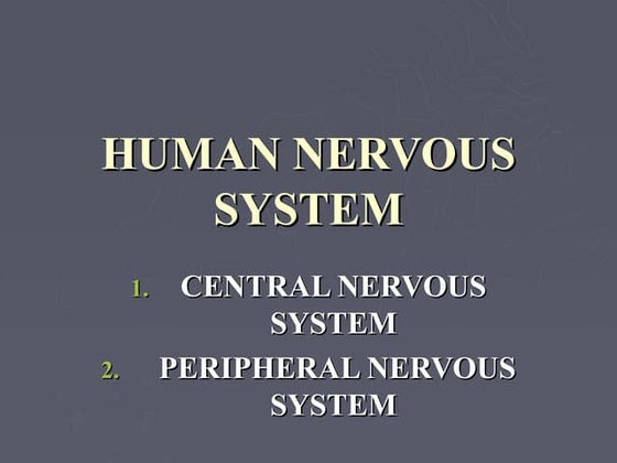 Grade 9 INTRA - The Human Nervous System (reference) | PPT