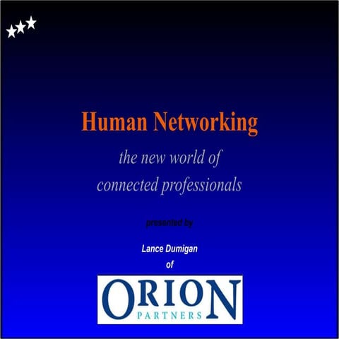 Human Networking | PPT