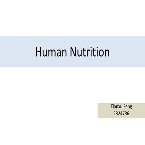 Human nutrition | PPTX