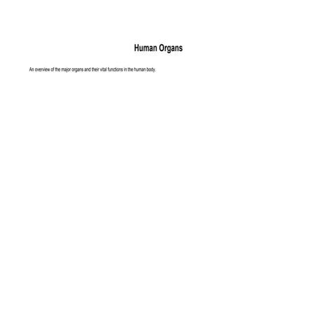 An overview of the major organs and their vital functions in the human ...