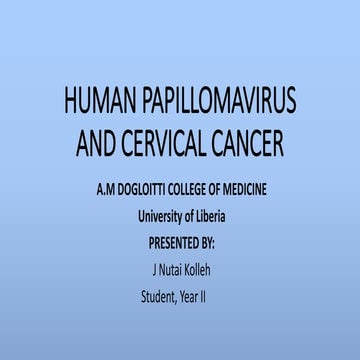 Human Papillomavirus and Cervical Cancer | PPTX