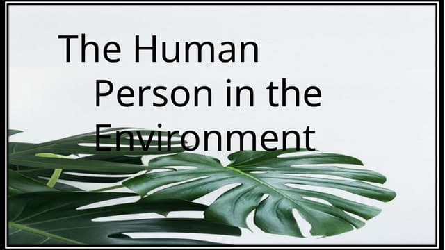 Lesson 4 the human person in the environment | PPTX