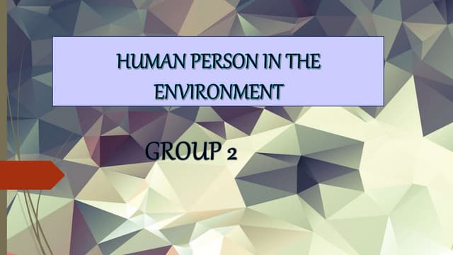 Lesson 4 the human person in the environment | PPTX