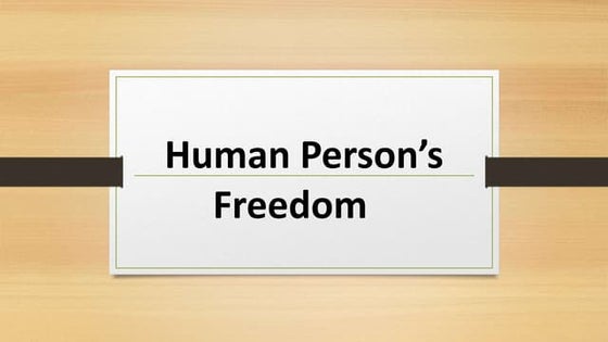 Religion Education - Human Dignity - Freedom and Responsibility | PPT