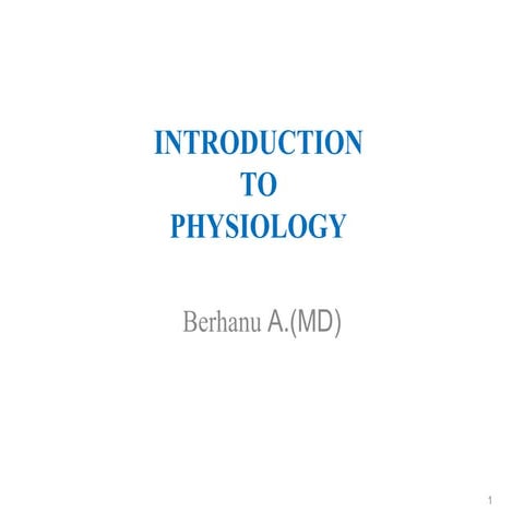 Unit 1 introduction to physiology | PPT
