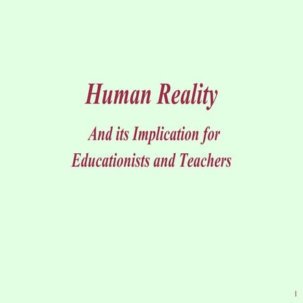 Human Reality and Education | PDF