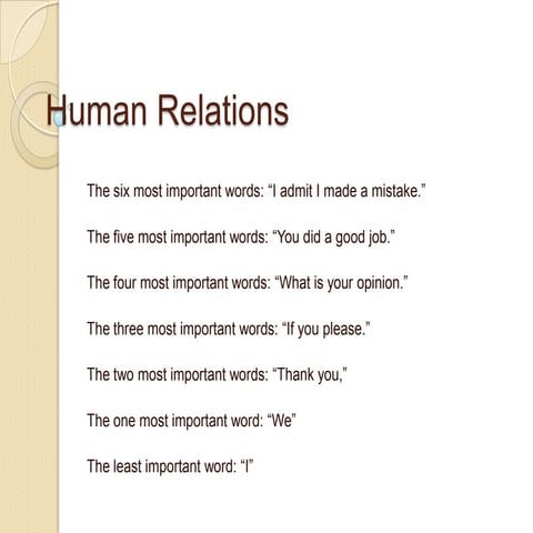 Human relations | PPTX