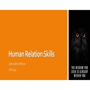 Human relation skills | PDF