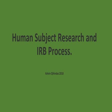 Human Research Subjects and IRB Process | PPTX