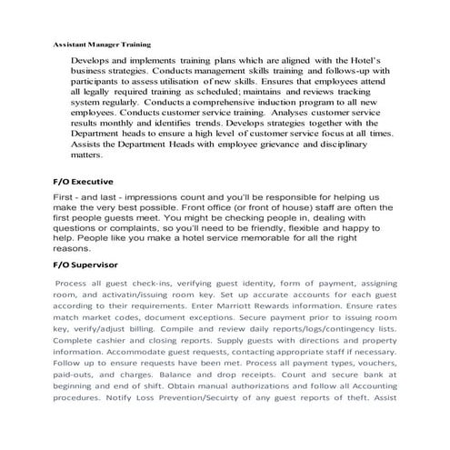 Daily task list sample for front office assistants | DOCX