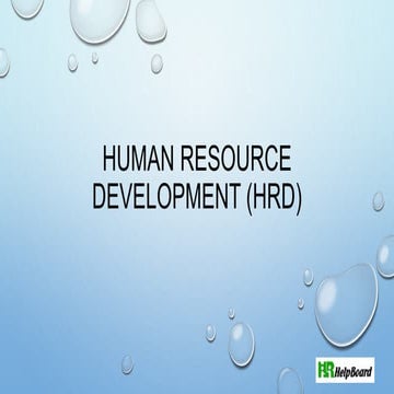 Human Resource Development, HRD Meaning, HRD | PPTX