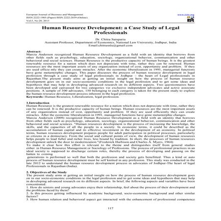 Human resource development a case study of legal professionals | PDF