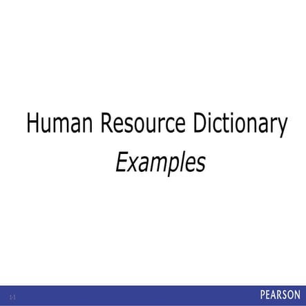 Human Resource Dictionary POWEPOINT PRESENTATION | PPT