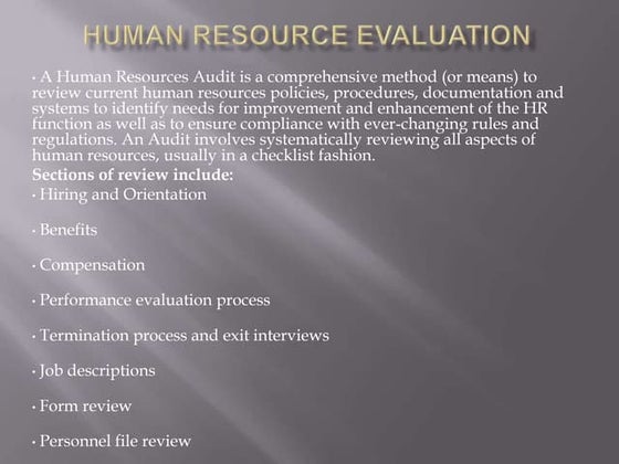 Hr planning and audit | PPT