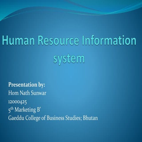 Human resource information system | PPTX | Human Resources | Business