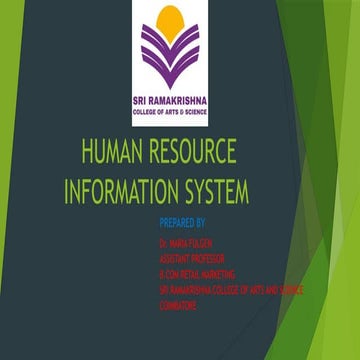 THE HUMAN RESOURCE INFORMATION SYSTEM -HRIS | PPT