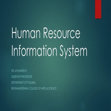 Human Resource and Management: Information System | PPT