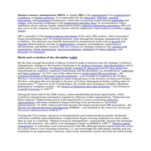 Evolution of human_resource_management | PDF