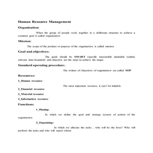 Human resource management | DOCX