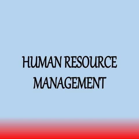 Introduction to Human resource management | PPTX