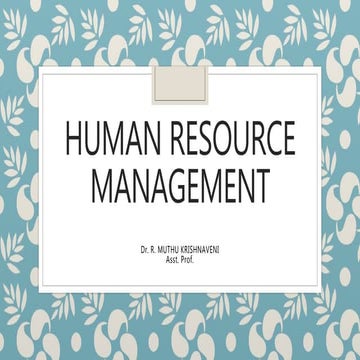 Human resource management | PPTX