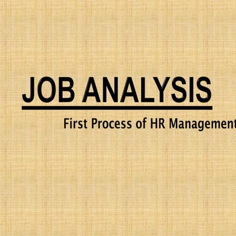 Job Analysis - HR Management | PPT