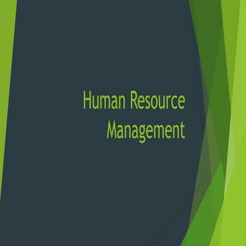 Human resource management | PPTX