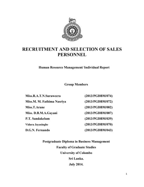 Recruitment And Selection Process Of Assignment / Report | PDF