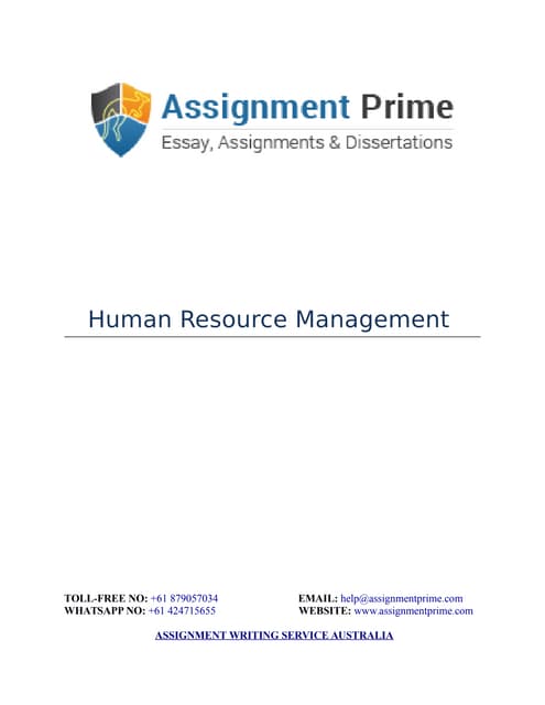 Human Resource Management Assignment Sample | PDF | Human Resources ...