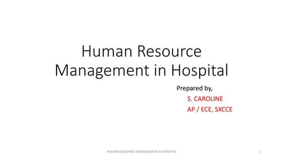 Hr in hospital | PPT